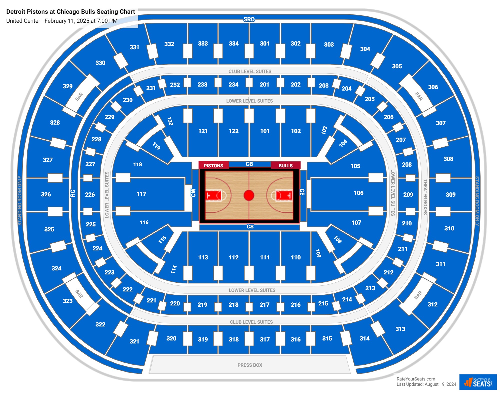 United Center Concert Seating Chart - RateYourSeats.com
