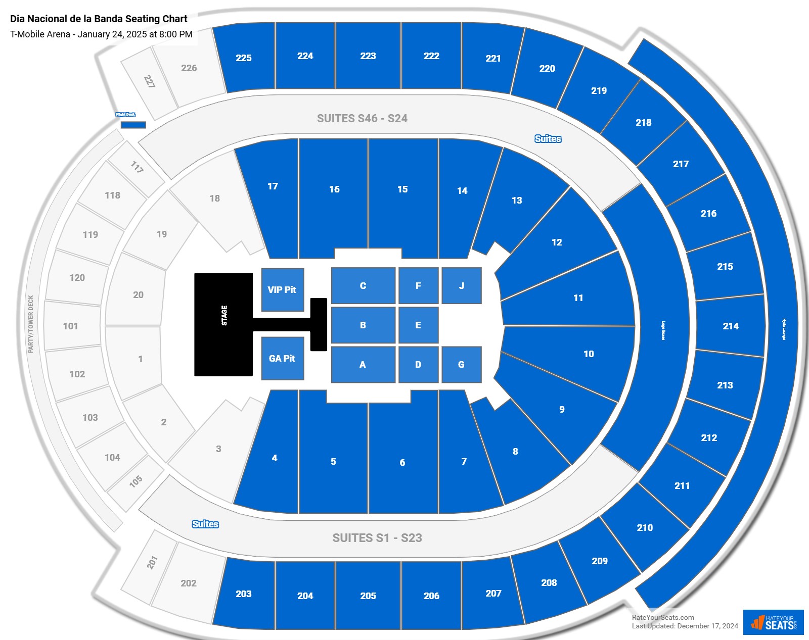 T-Mobile Arena Concert Seating Chart - RateYourSeats.com