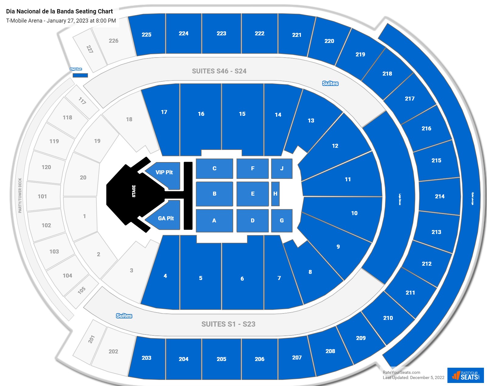 T-Mobile Arena Concert Seating Chart - RateYourSeats.com
