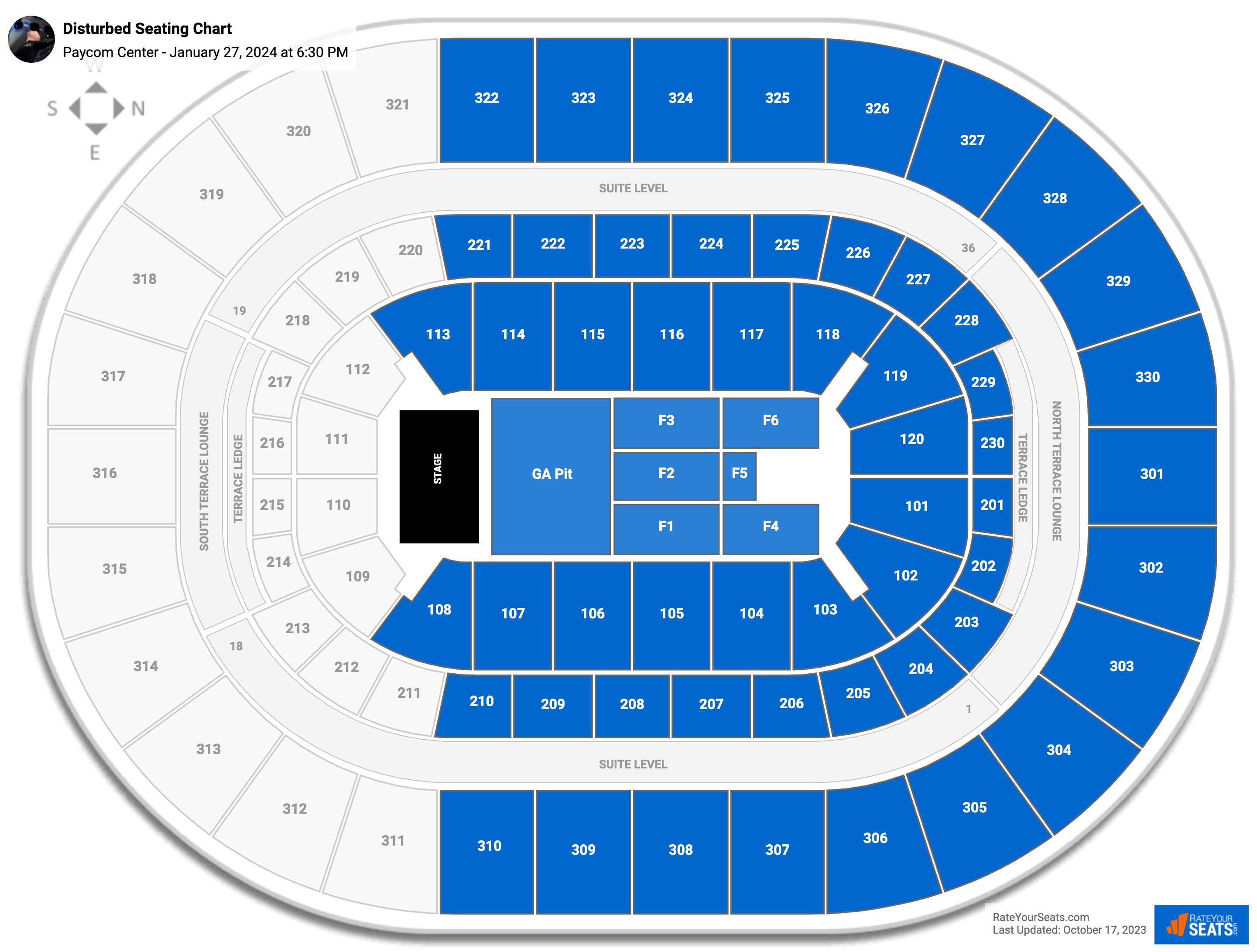 Paycom Center Concert Seating Chart - RateYourSeats.com