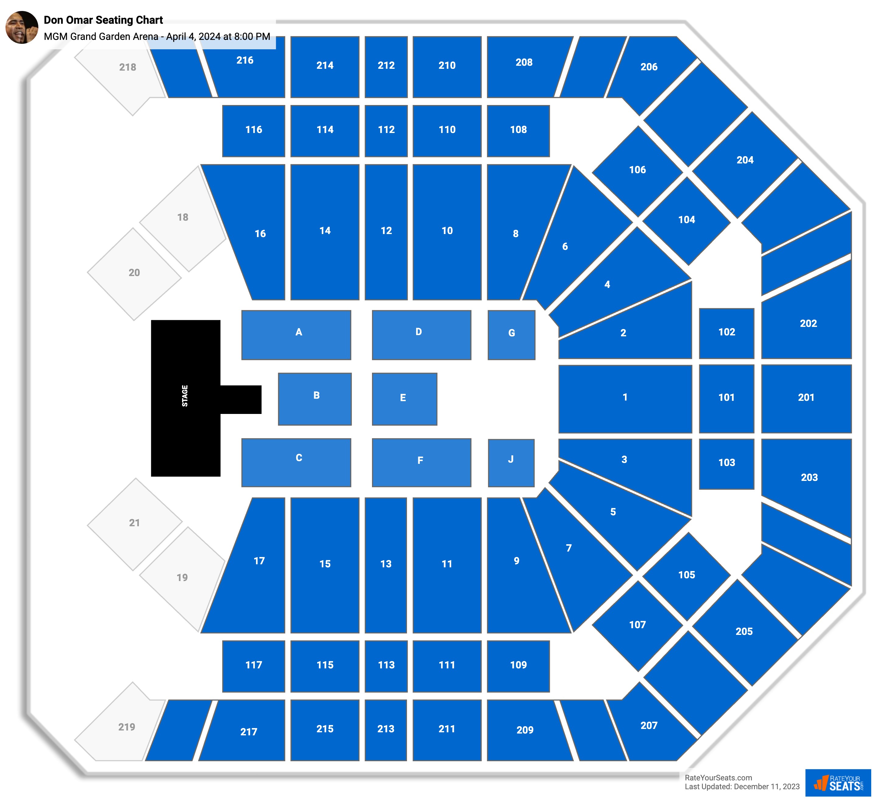 MGM Grand Garden Arena Seating Chart - RateYourSeats.com
