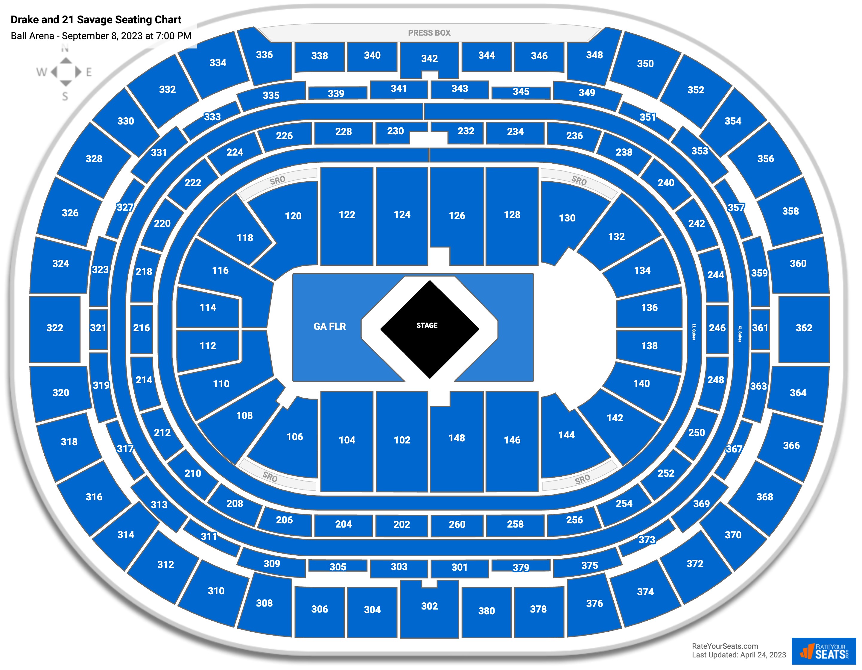 Ball Arena Concert Seating Chart - RateYourSeats.com