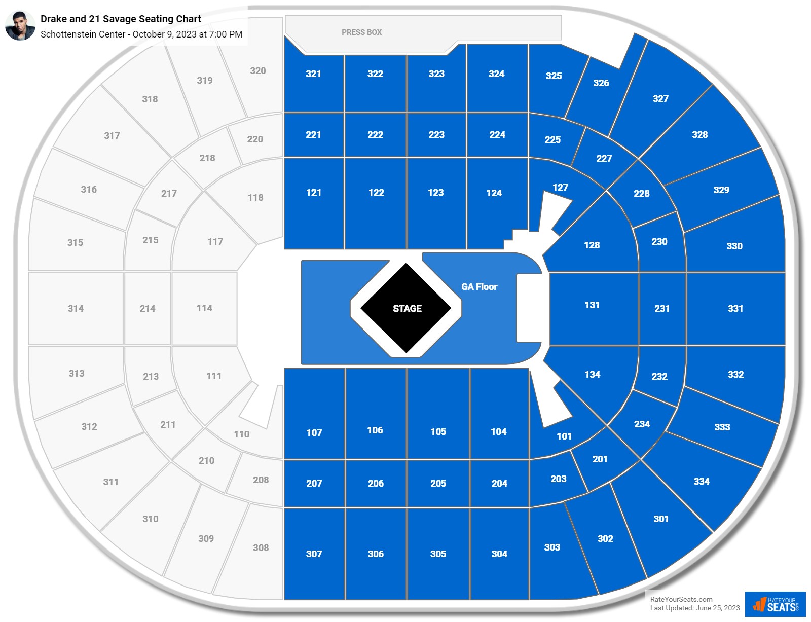 Schottenstein Center Concert Seating Chart - RateYourSeats.com