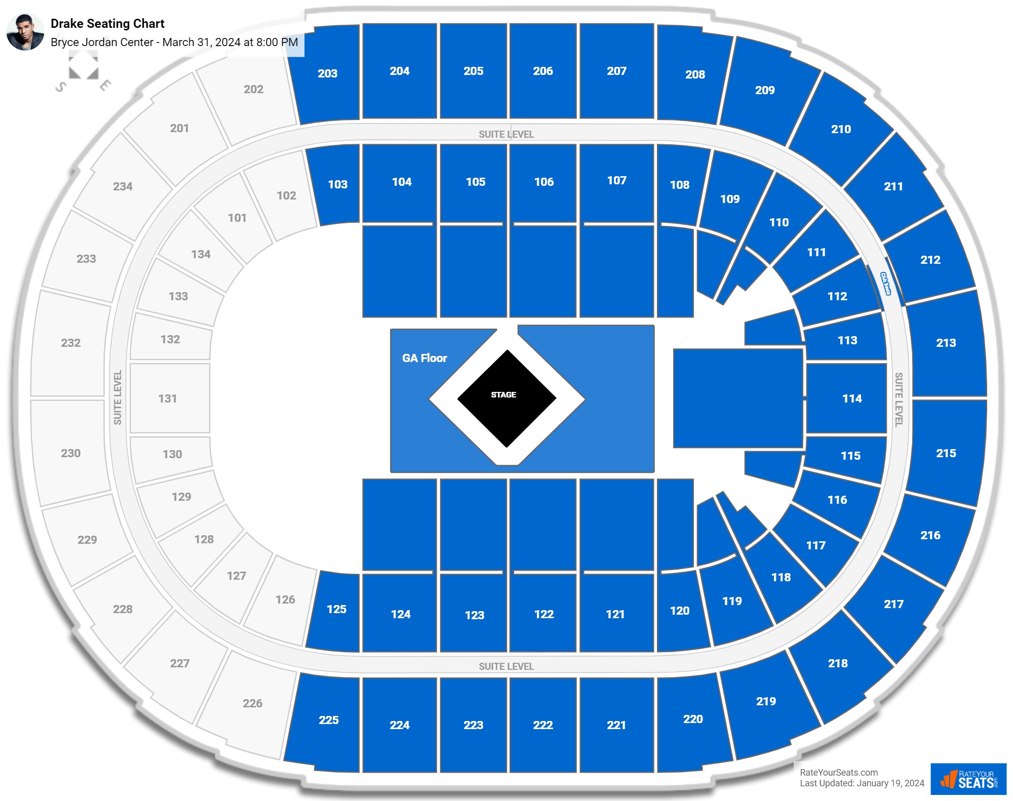 Bryce Jordan Center Concert Seating Chart - RateYourSeats.com