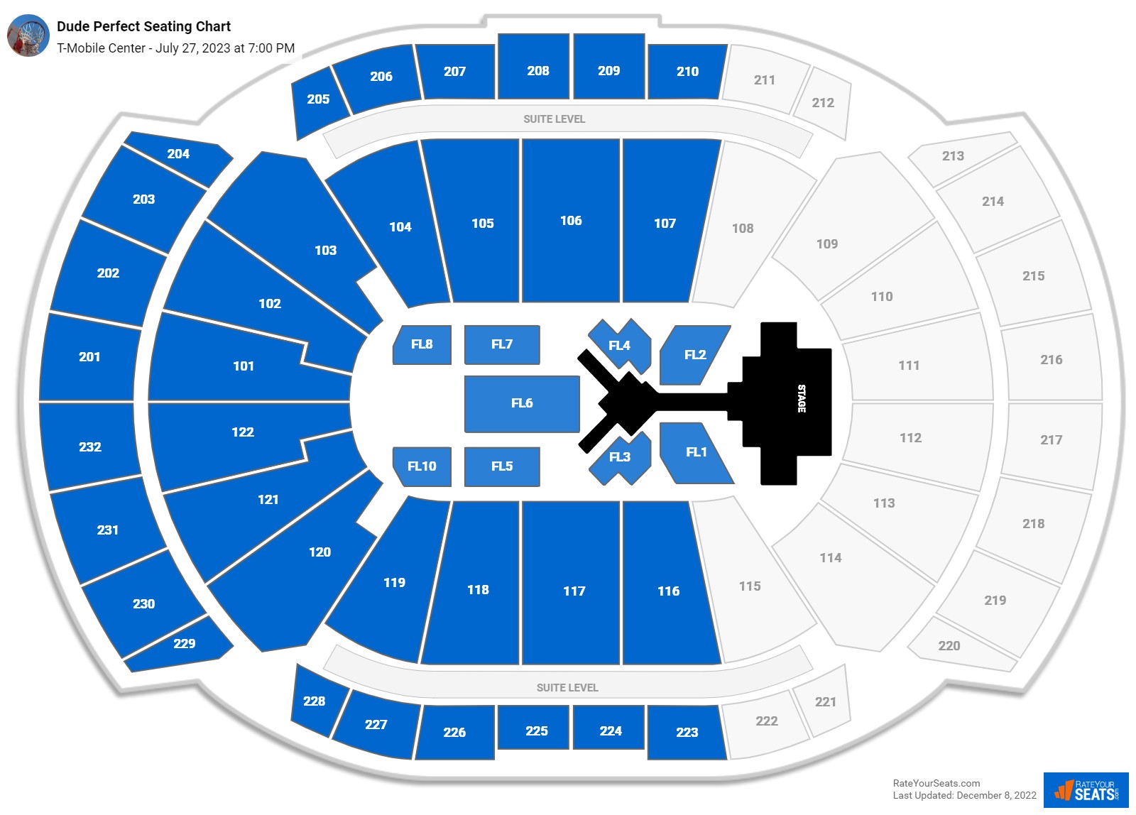 T-Mobile Center Concert Seating Chart - RateYourSeats.com