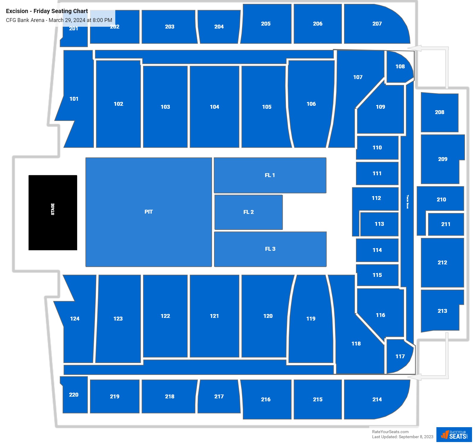 CFG Bank Arena Seating Chart - RateYourSeats.com