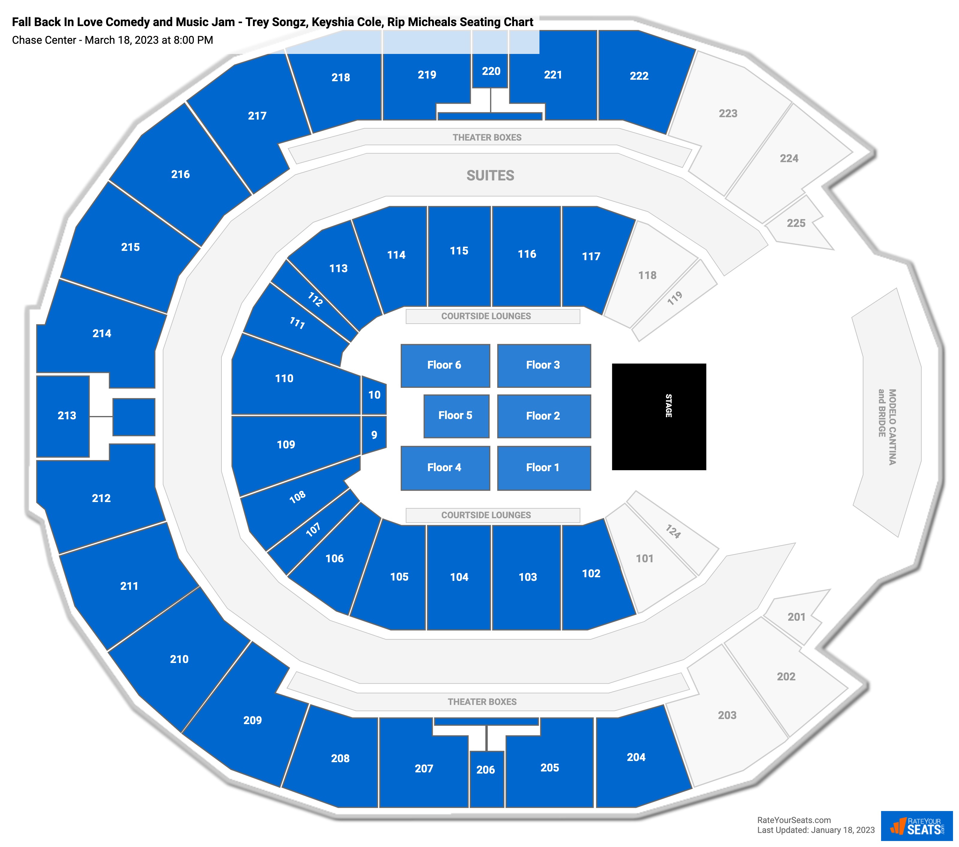 Chase Center Concert Seating Chart - RateYourSeats.com