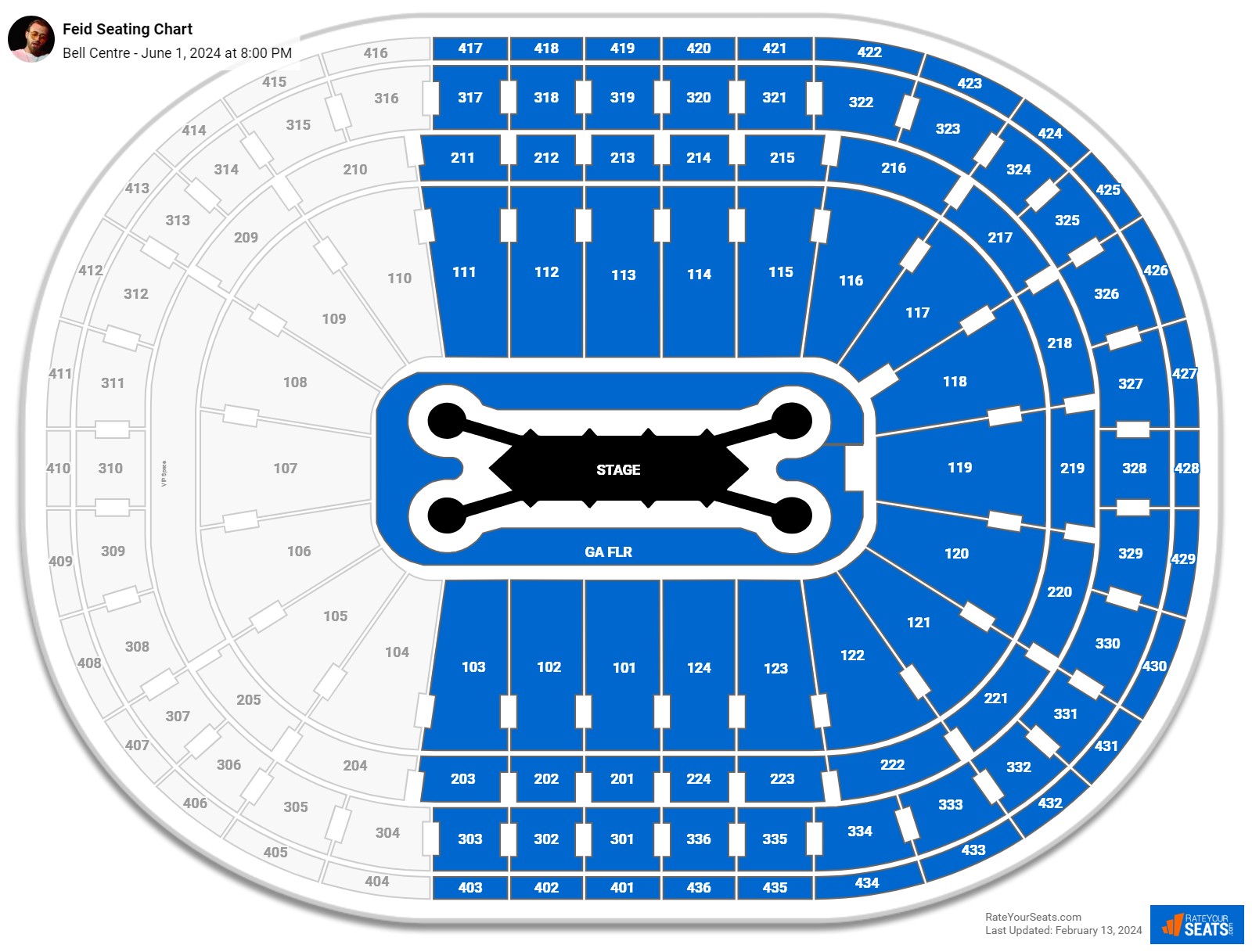 Bell Centre Concert Seating Chart - RateYourSeats.com