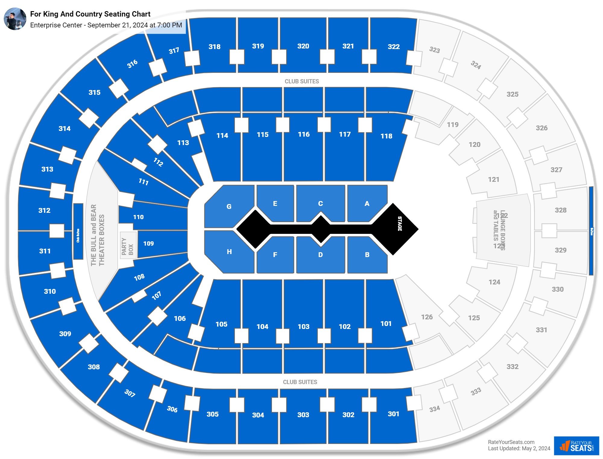 Enterprise Center Concert Seating Chart - RateYourSeats.com