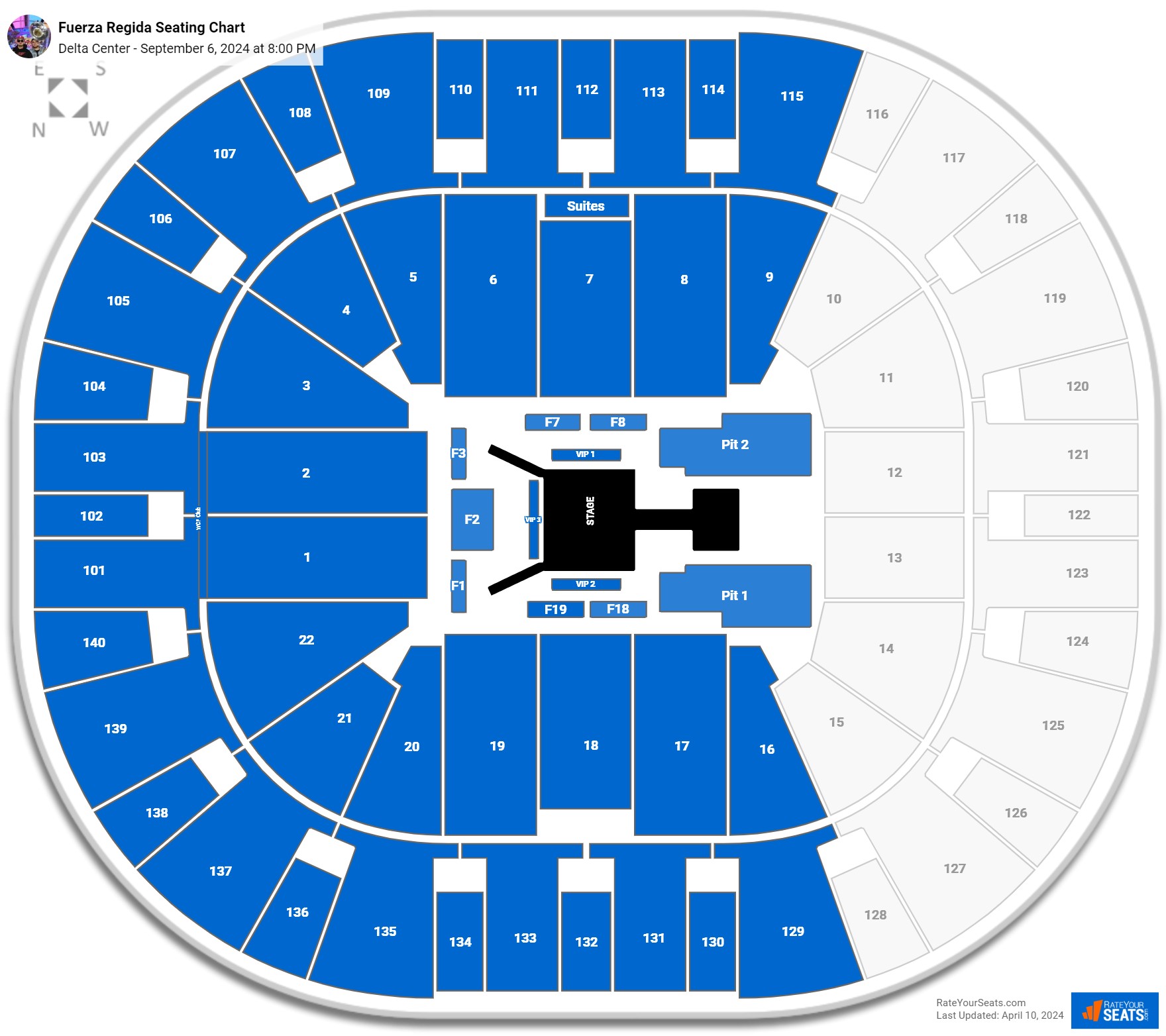 Delta Center Concert Seating Chart - RateYourSeats.com