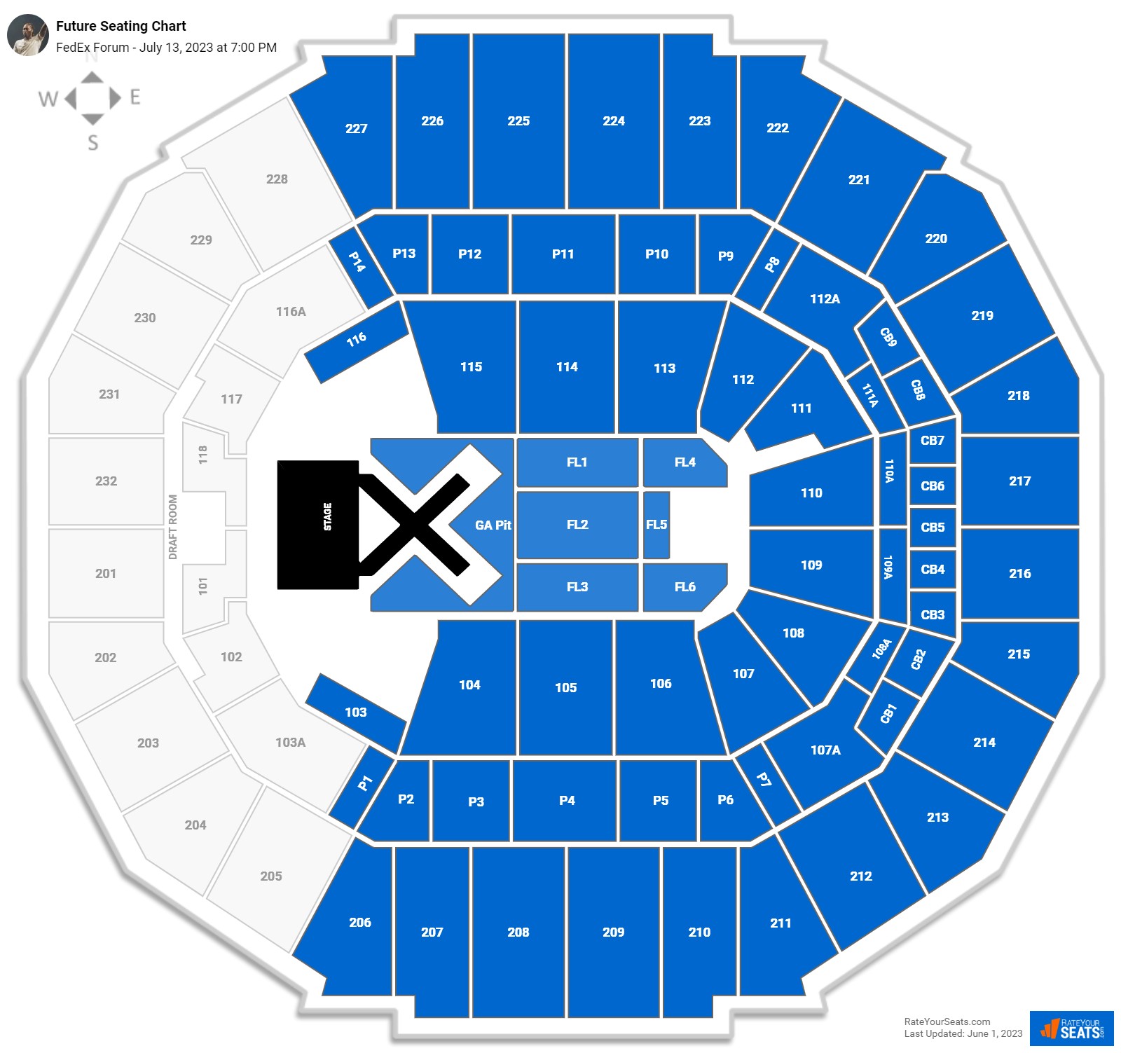 FedEx Forum Concert Seating Chart - RateYourSeats.com