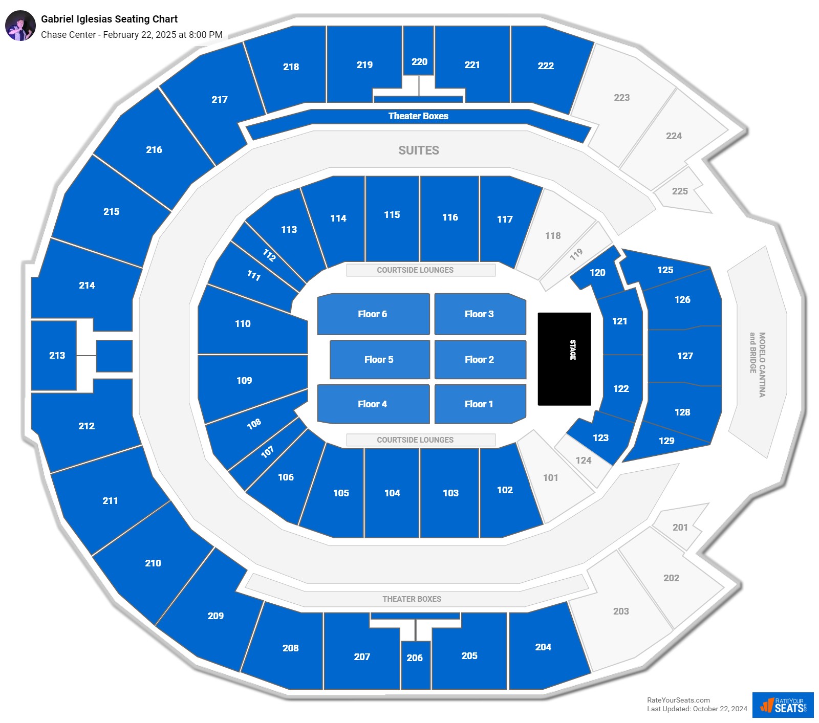 Chase Center Concert Seating Chart - RateYourSeats.com