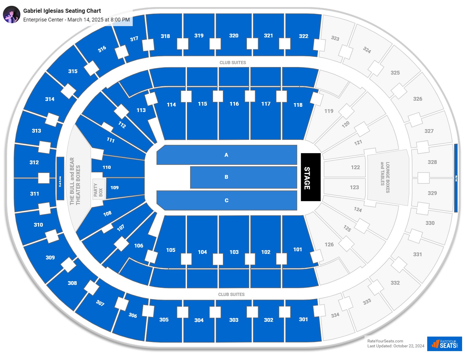Enterprise Center Concert Seating Chart - RateYourSeats.com