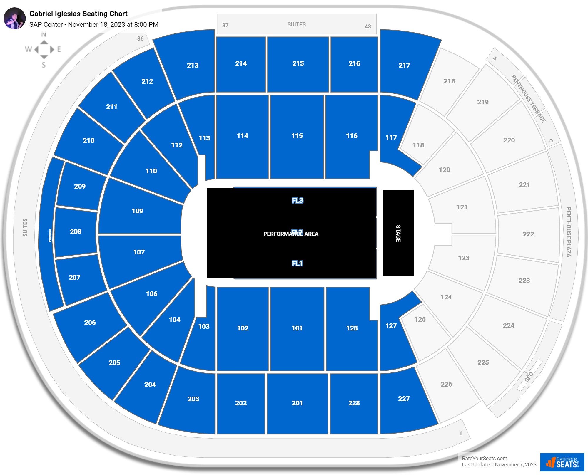 SAP Center Concert Seating Chart - RateYourSeats.com
