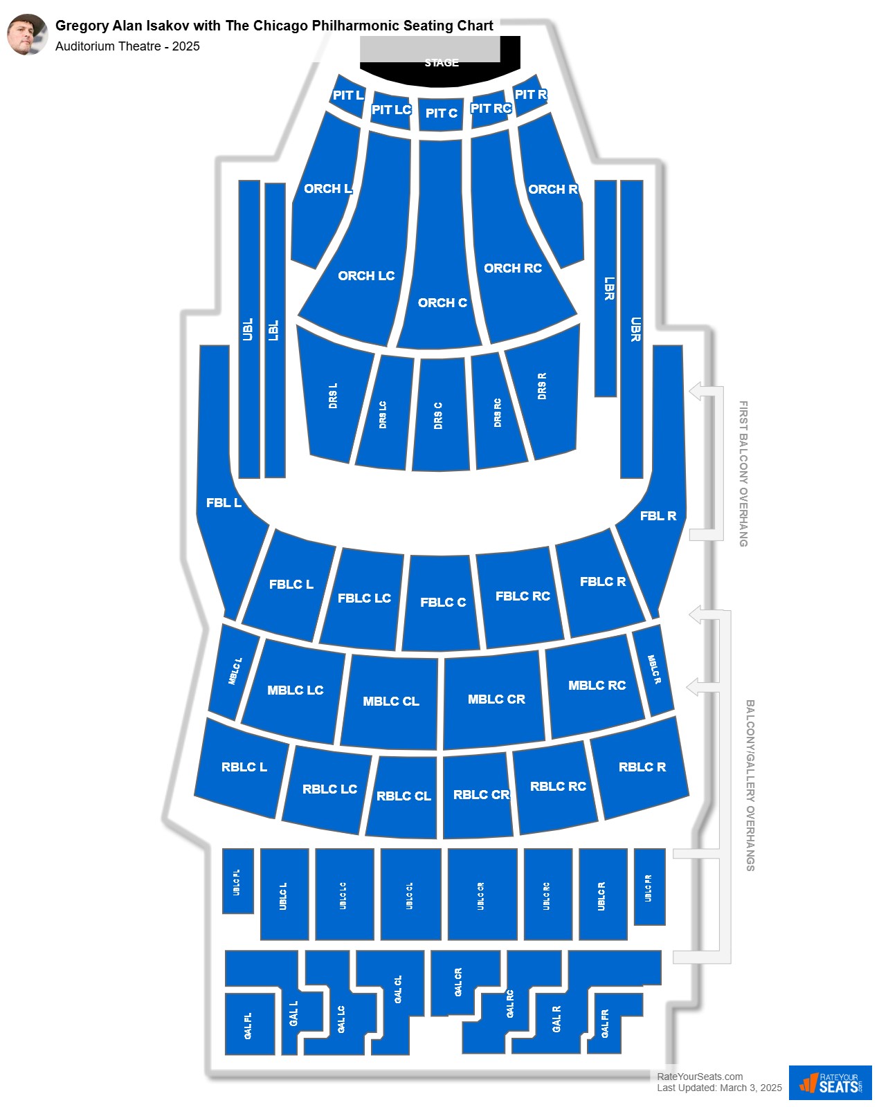 Auditorium Theatre Seating Chart - RateYourSeats.com