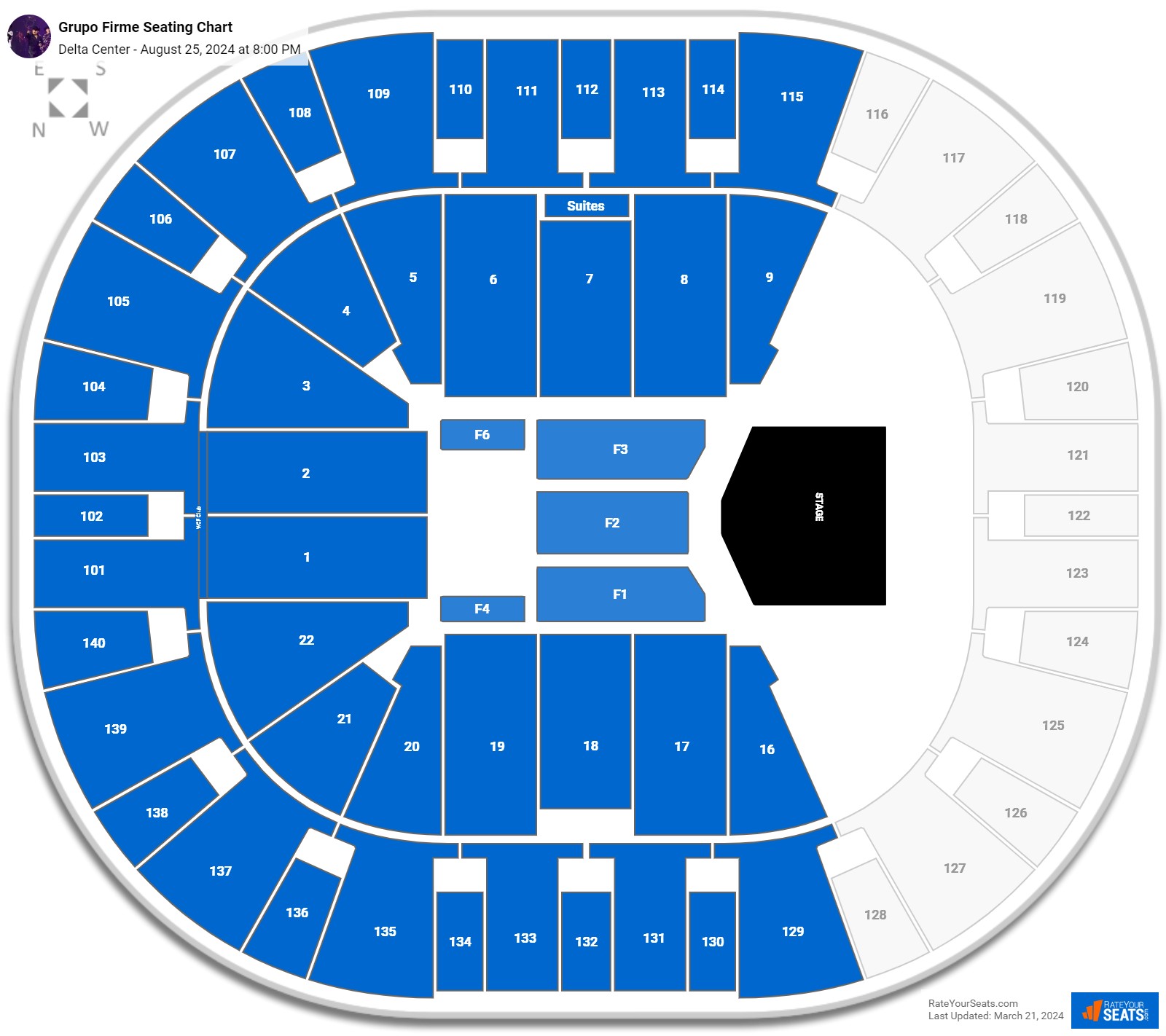 Delta Center Concert Seating Chart - RateYourSeats.com