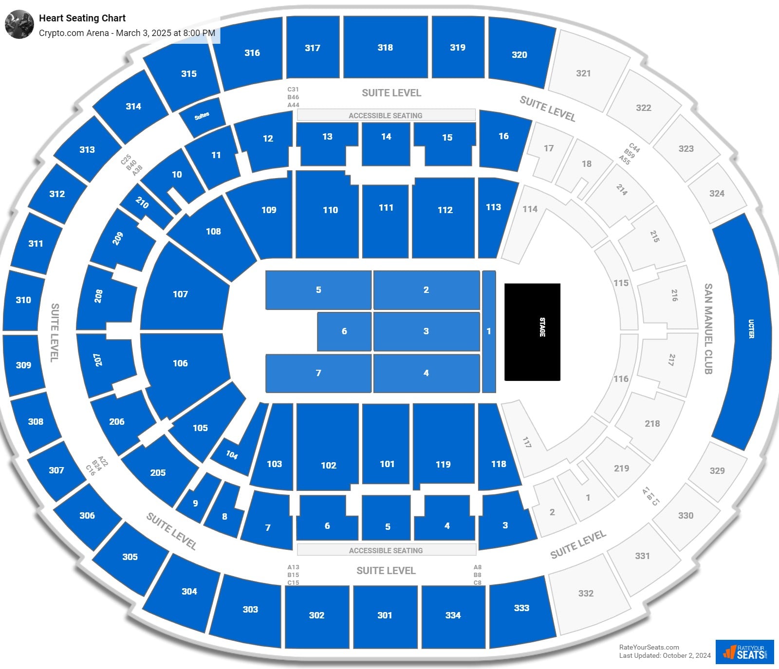 Crypto.com Arena Concert Seating Chart - RateYourSeats.com