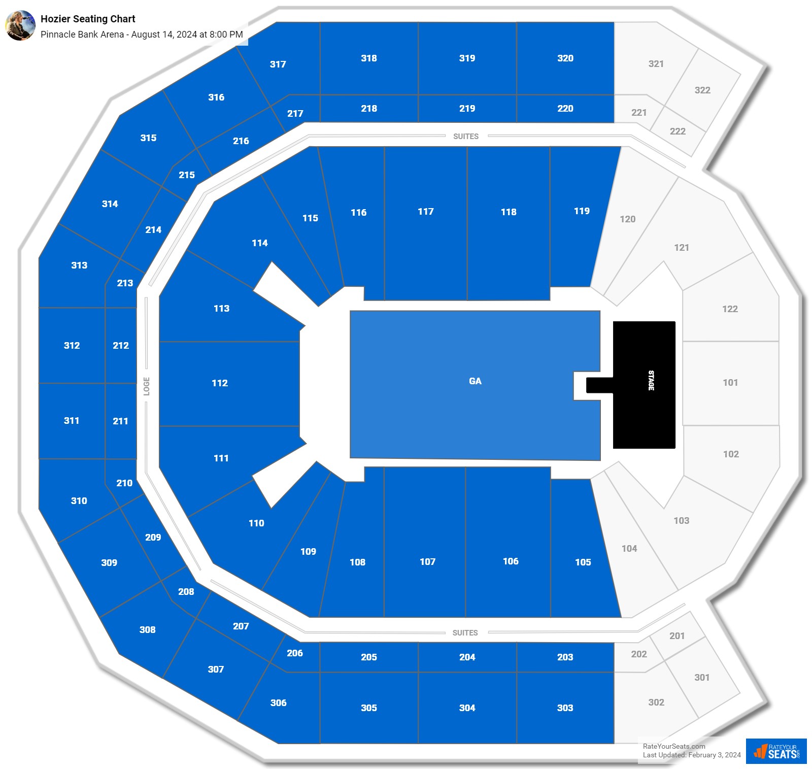 Pinnacle Bank Arena Concert Seating Chart - RateYourSeats.com