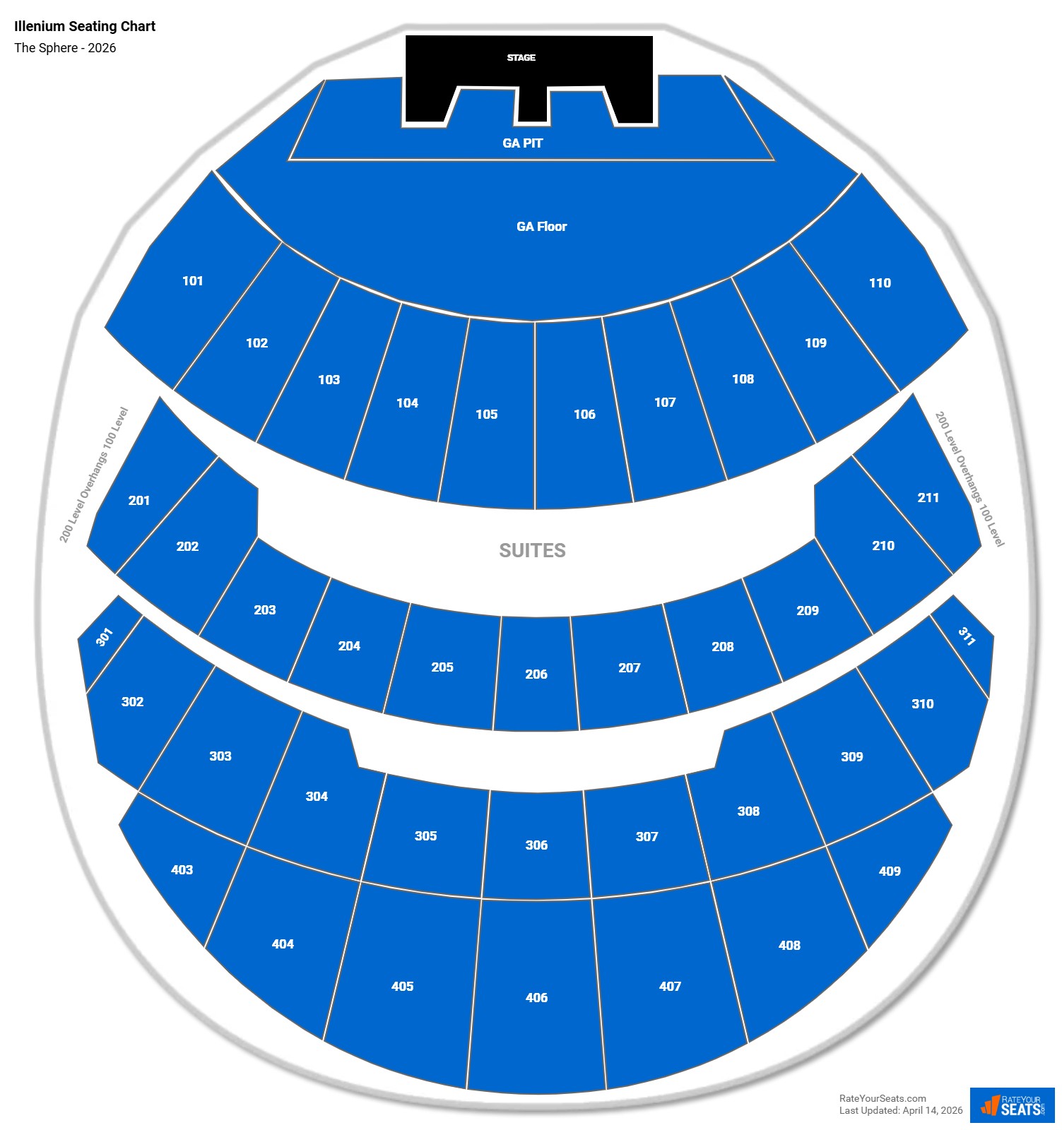 The Sphere Seating Chart - RateYourSeats.com