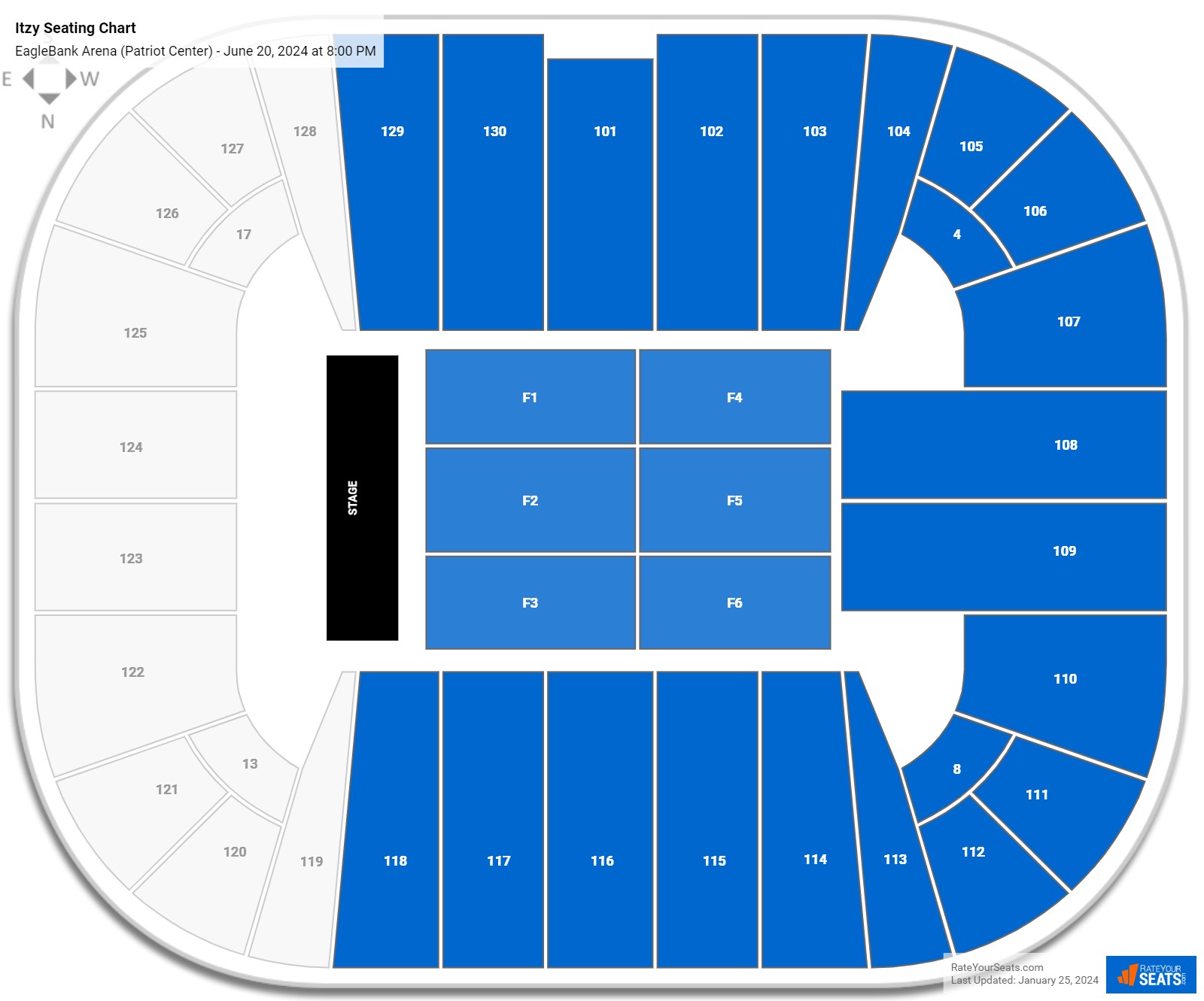 EagleBank Arena Seating Chart - RateYourSeats.com
