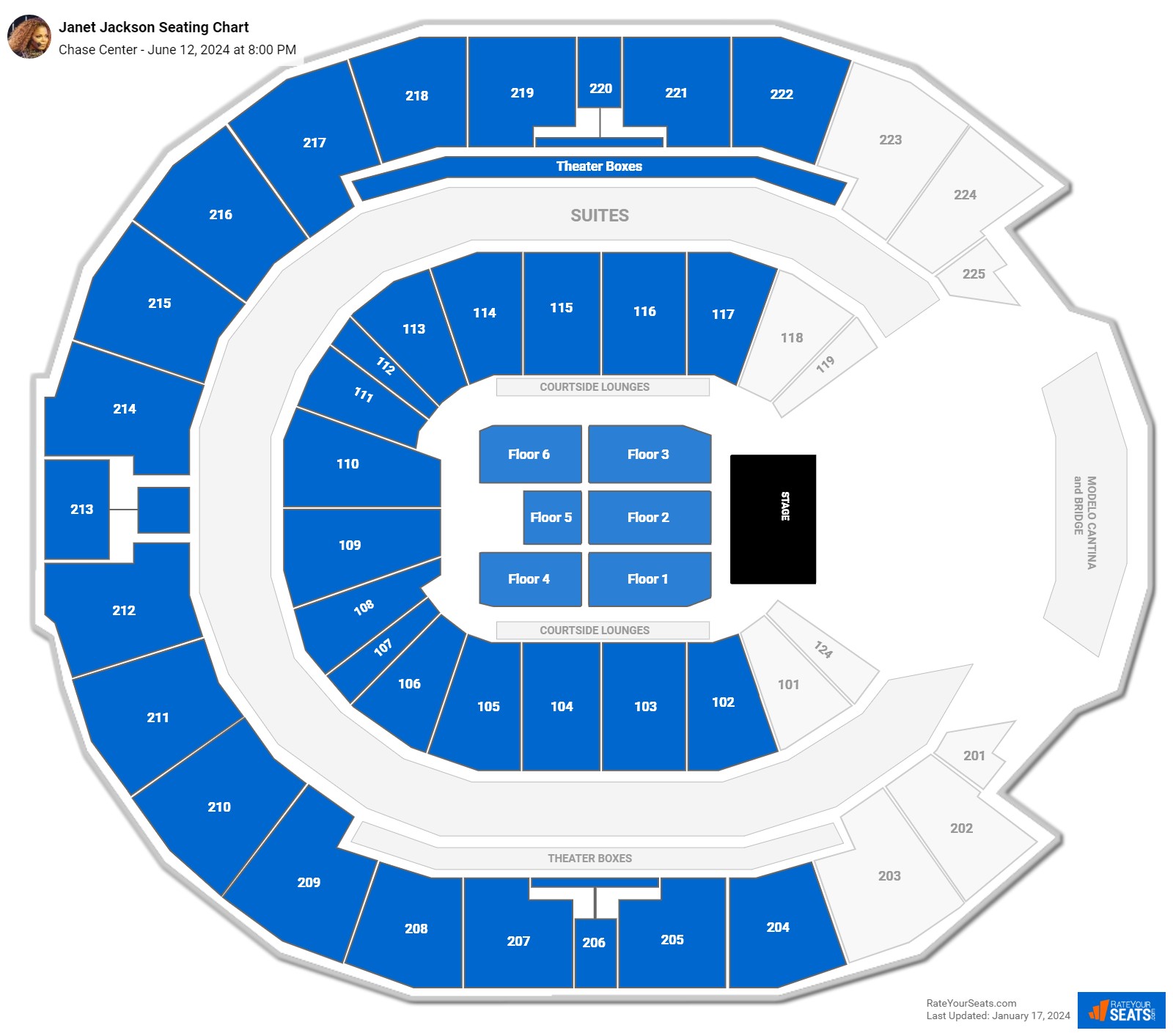 Chase Center Concert Seating Chart - RateYourSeats.com