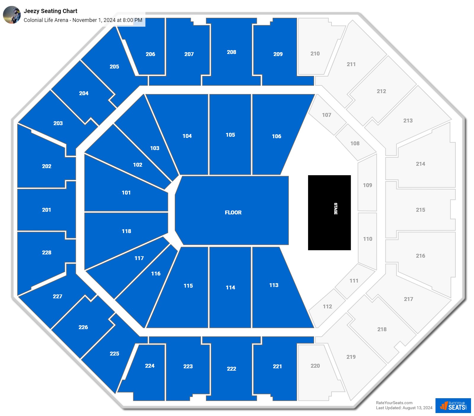 Colonial Life Arena Concert Seating Chart - RateYourSeats.com