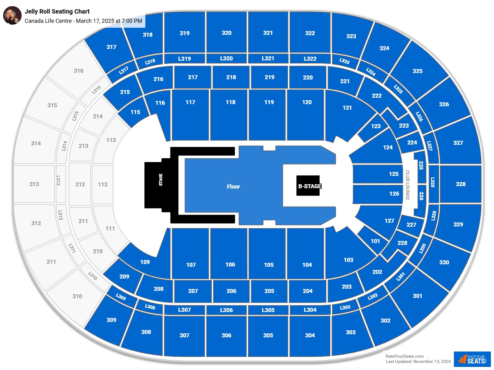 Canada Life Centre Concert Seating Chart - RateYourSeats.com