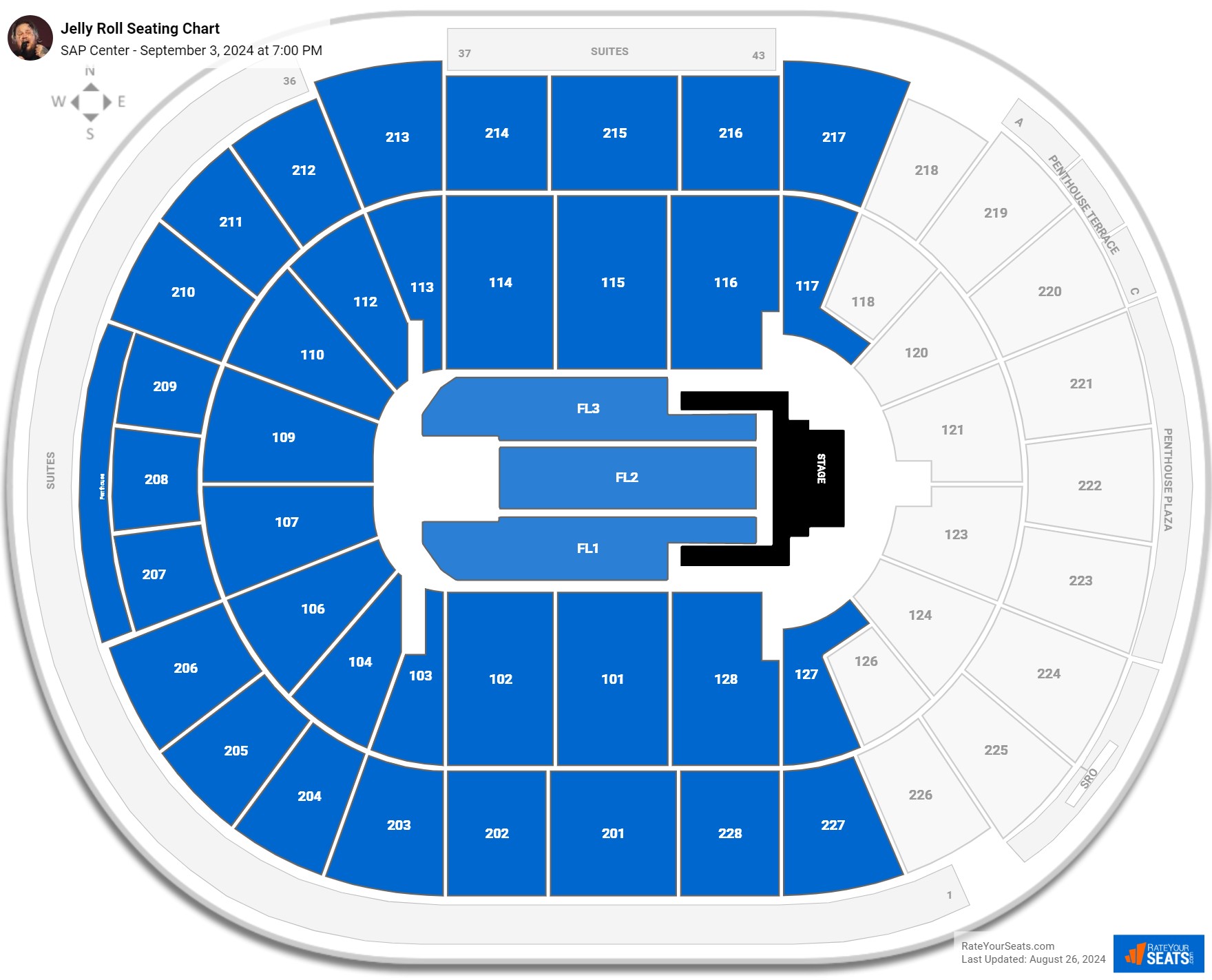 SAP Center Concert Seating Chart - RateYourSeats.com