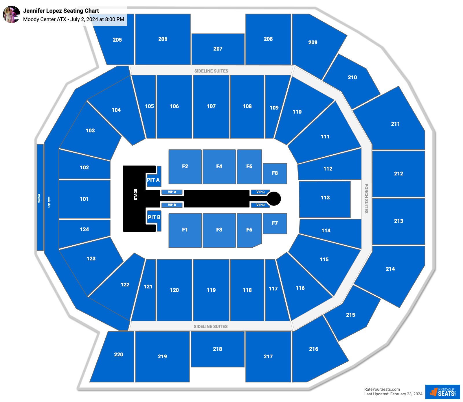 Moody Center ATX Concert Seating Chart - RateYourSeats.com