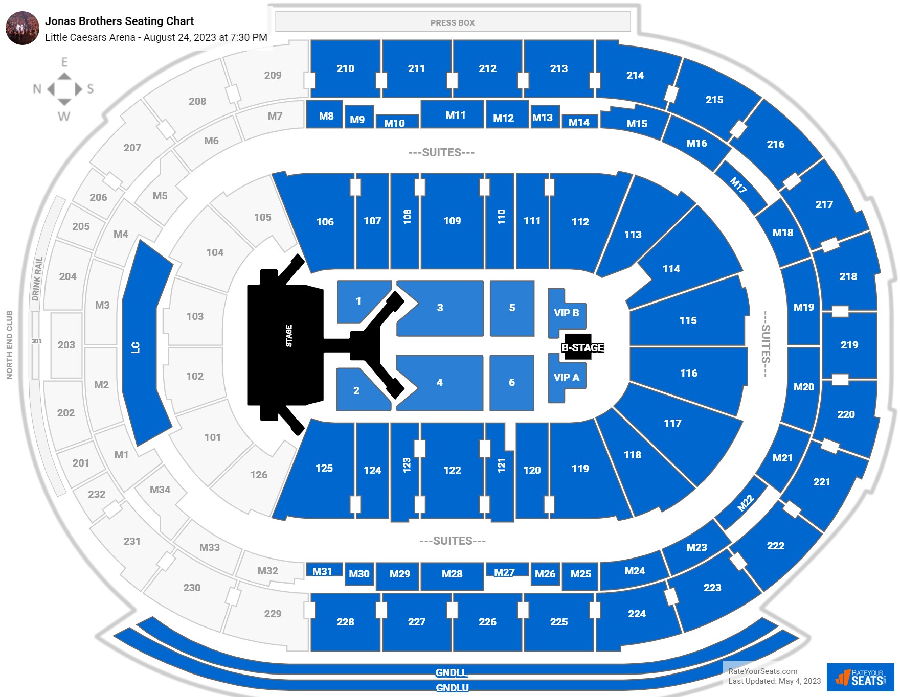 Little Caesars Arena Concert Seating Chart - RateYourSeats.com