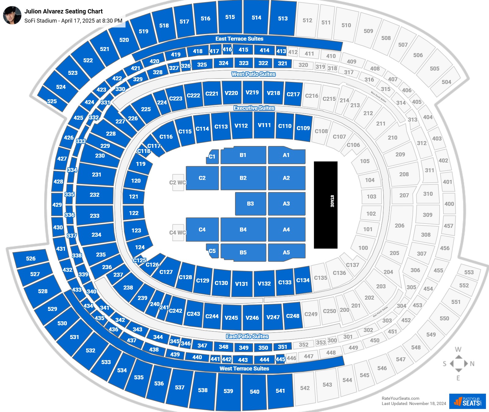 SoFi Stadium Concert Seating Chart - RateYourSeats.com