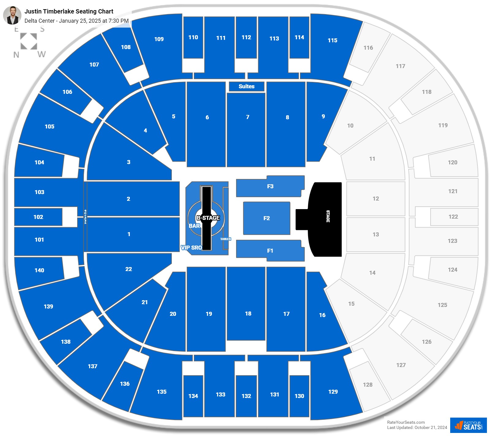 Delta Center Concert Seating Chart - RateYourSeats.com