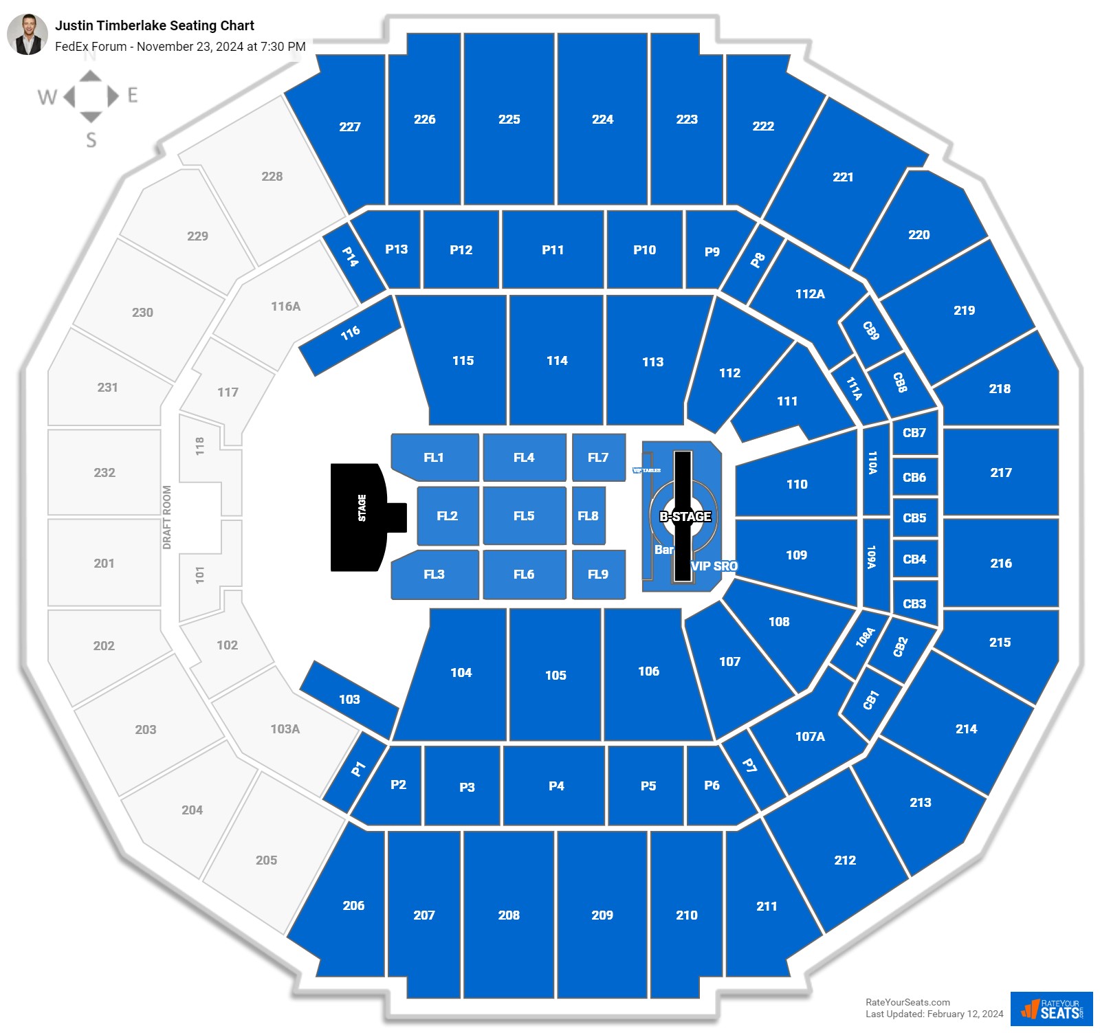 FedEx Forum Concert Seating Chart - RateYourSeats.com