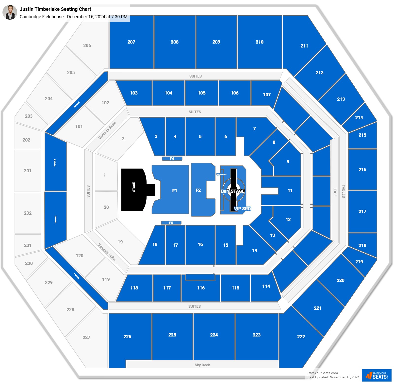 Gainbridge Fieldhouse Concert Seating Chart - RateYourSeats.com