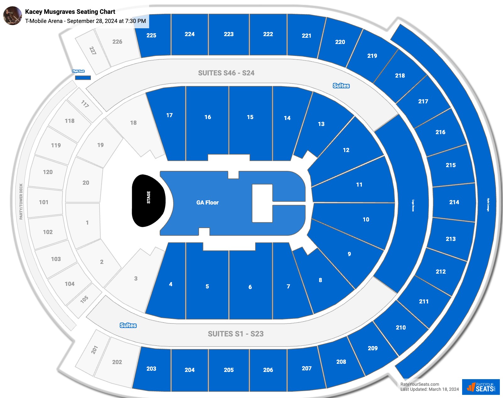 T-Mobile Arena Concert Seating Chart - RateYourSeats.com