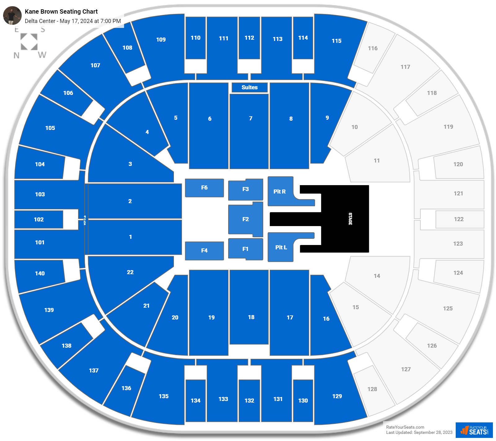Delta Center Concert Seating Chart - RateYourSeats.com