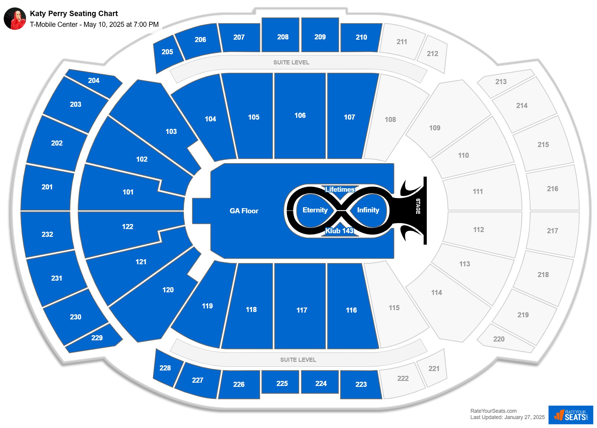 T-Mobile Center Concert Seating Chart - RateYourSeats.com