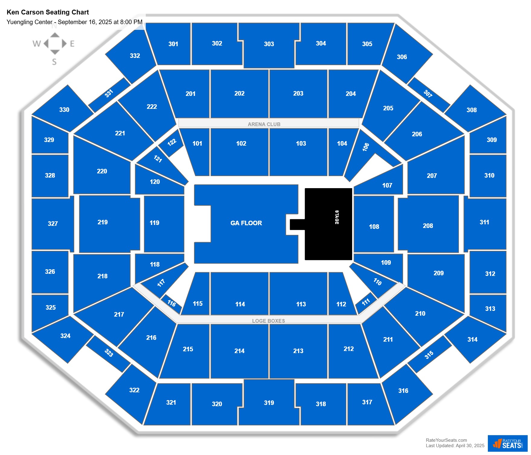 Yuengling Center Concert Seating Chart - RateYourSeats.com