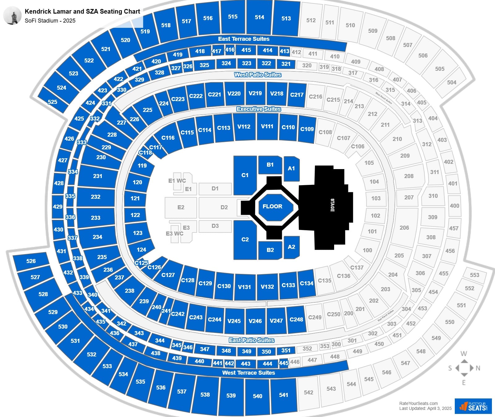 SoFi Stadium Concert Seating Chart - RateYourSeats.com