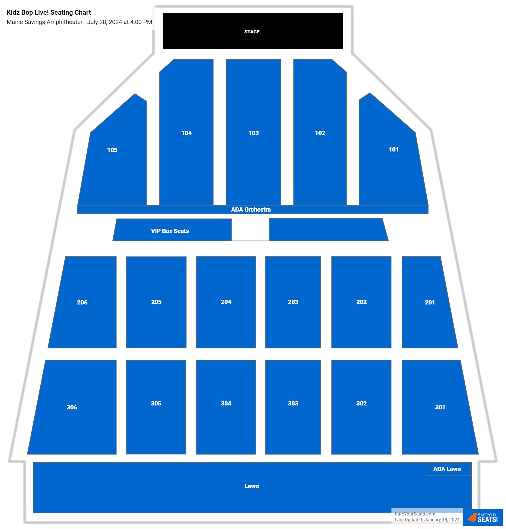 Maine Savings Amphitheater Seating Chart - RateYourSeats.com