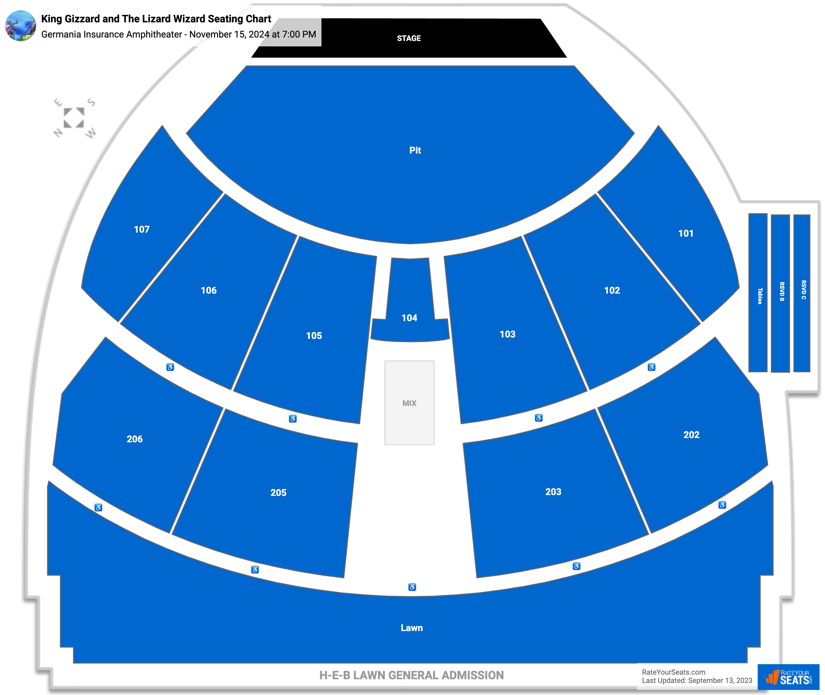 Germania Insurance Amphitheater Seating Chart - RateYourSeats.com