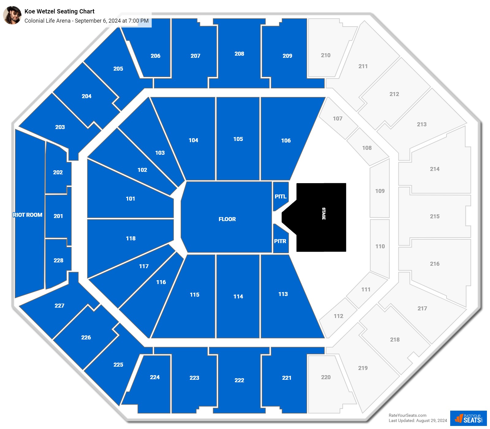Colonial Life Arena Concert Seating Chart - RateYourSeats.com