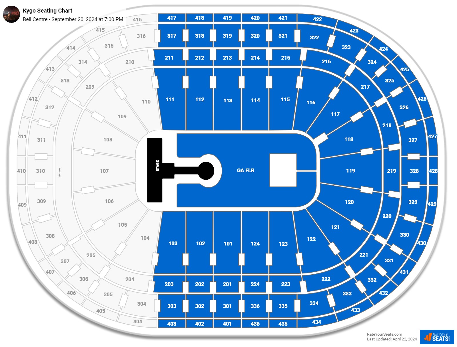 Bell Centre Concert Seating Chart - RateYourSeats.com