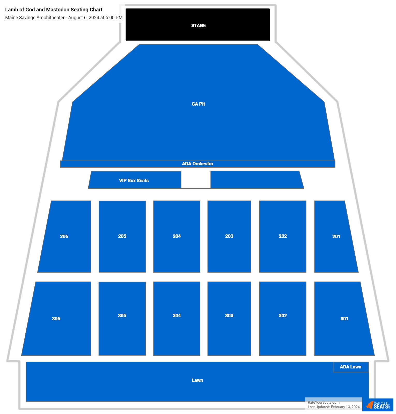 Maine Savings Amphitheater Seating Chart - RateYourSeats.com