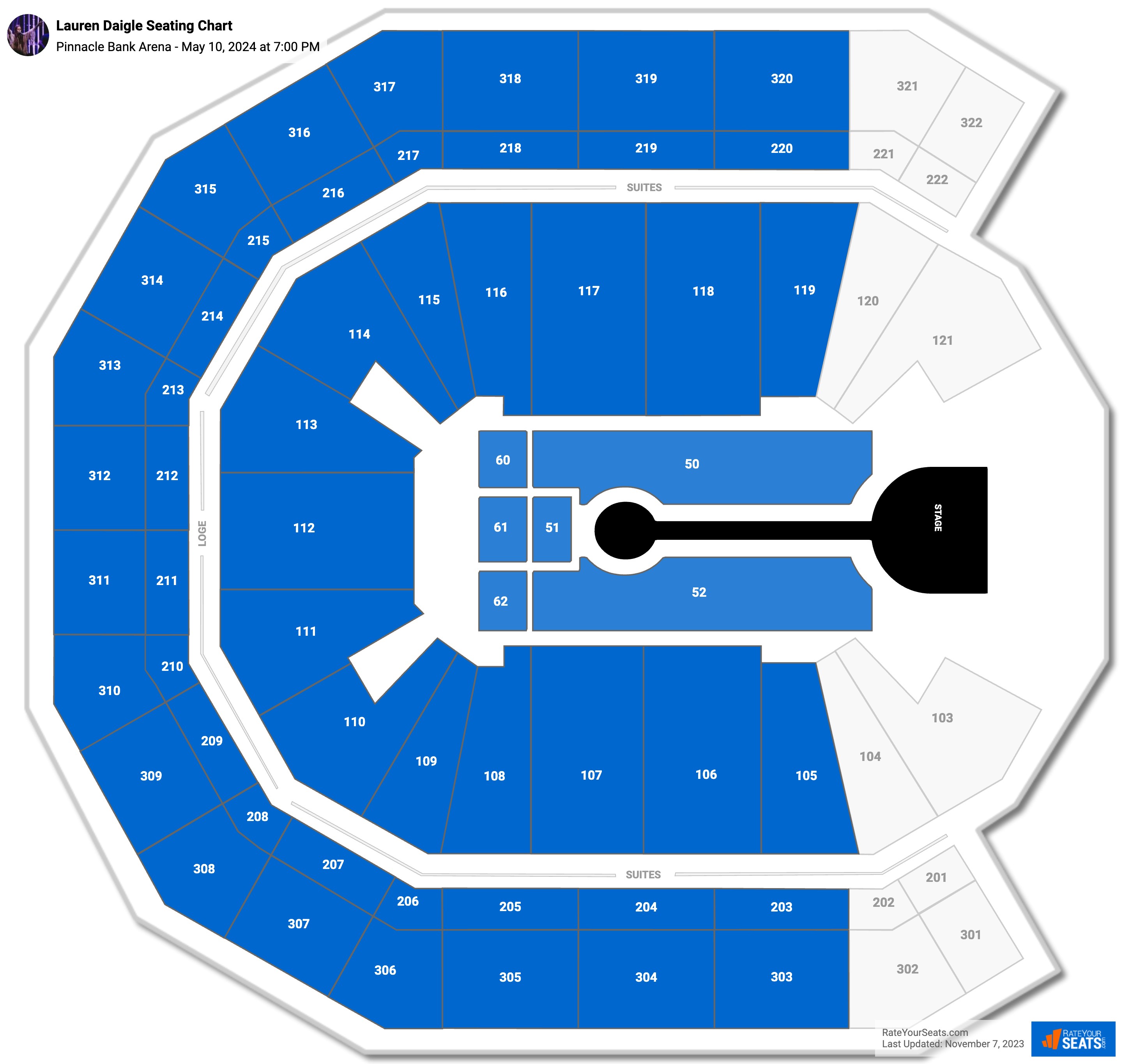 Pinnacle Bank Arena Concert Seating Chart - RateYourSeats.com