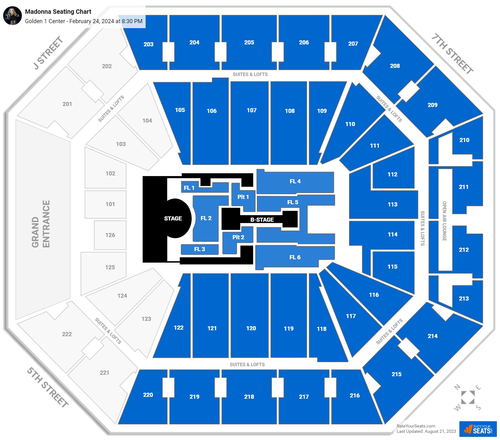 Golden 1 Center Concert Seating Chart - RateYourSeats.com