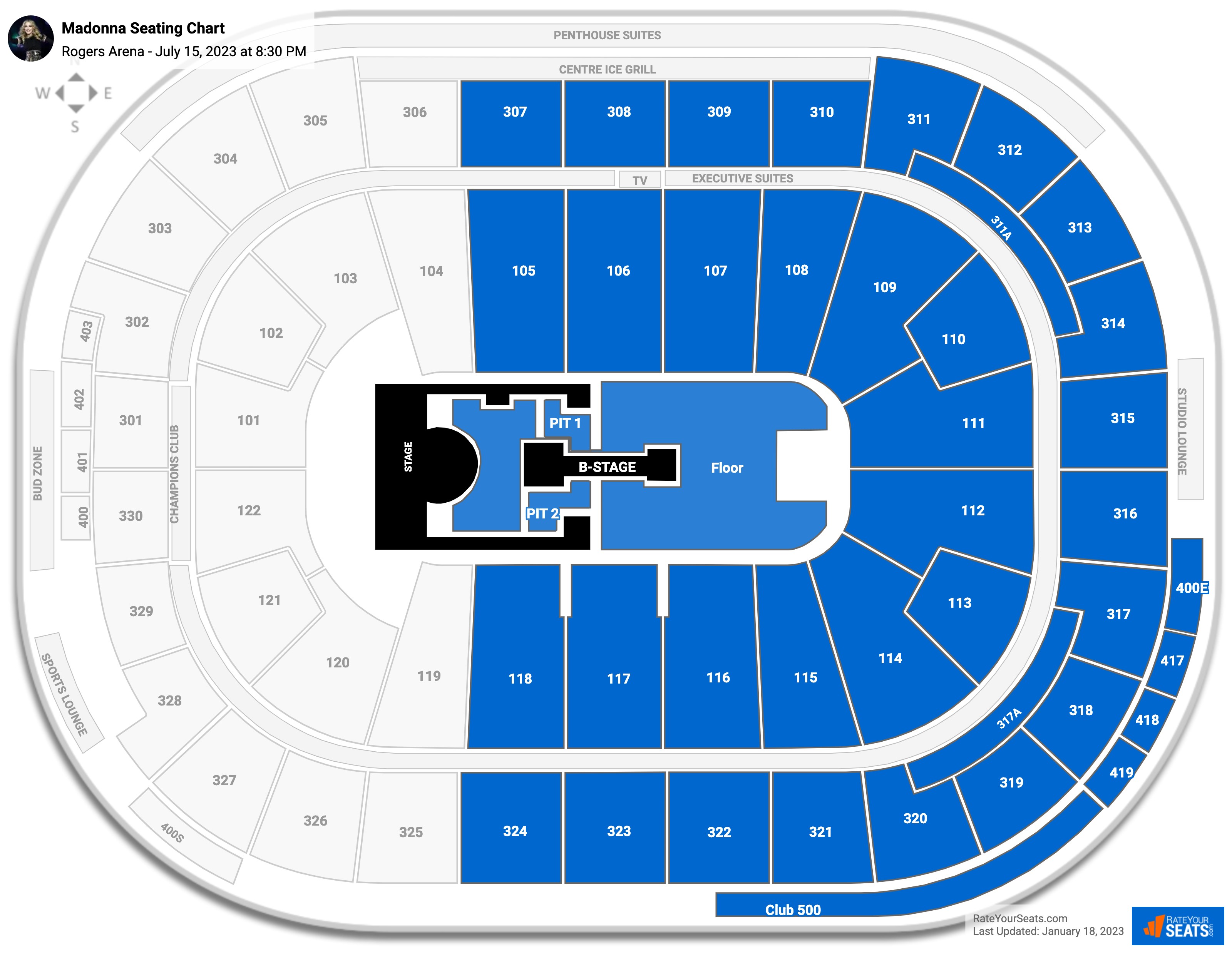 Rogers Arena Concert Seating Chart - RateYourSeats.com