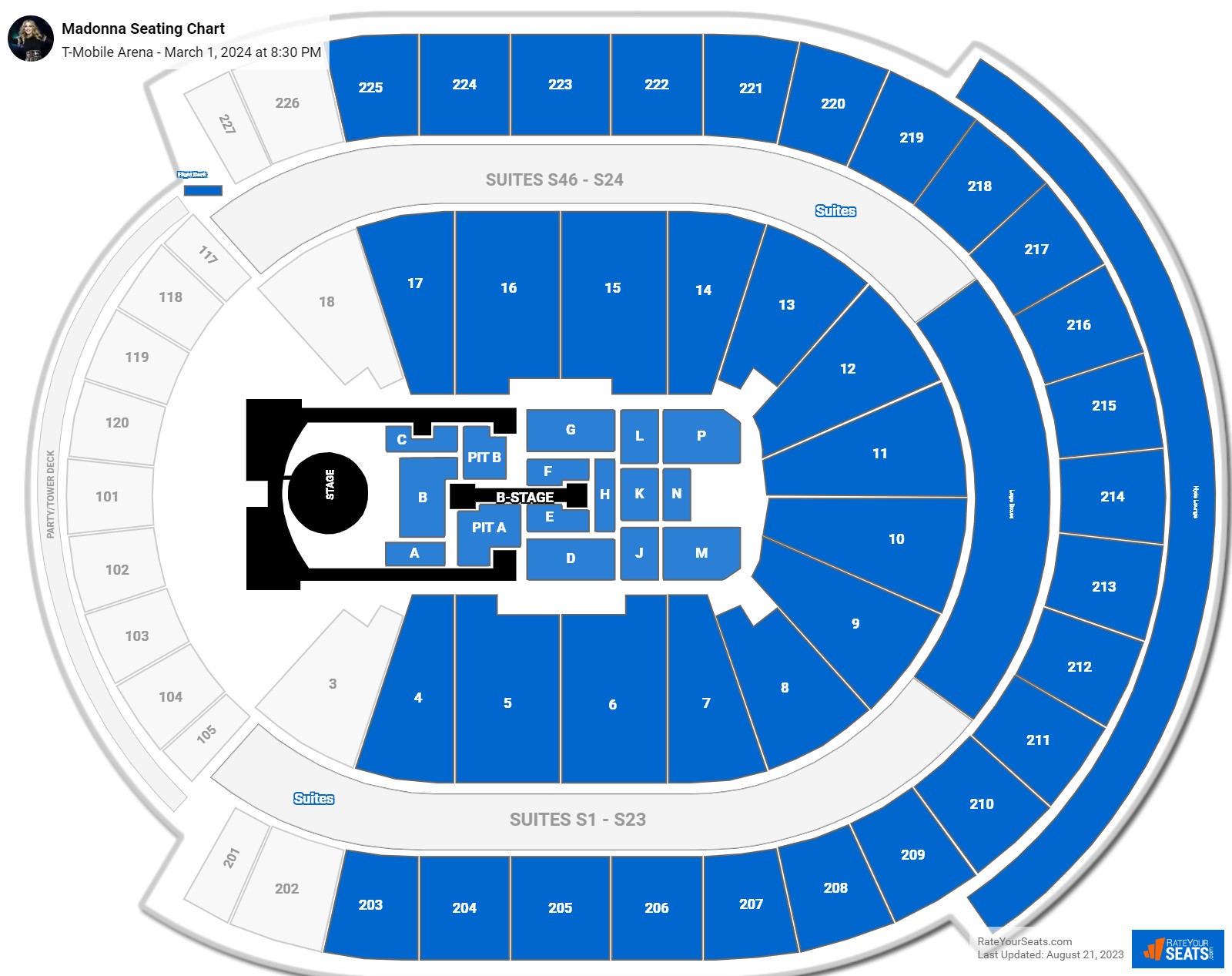 T-Mobile Arena Concert Seating Chart - RateYourSeats.com