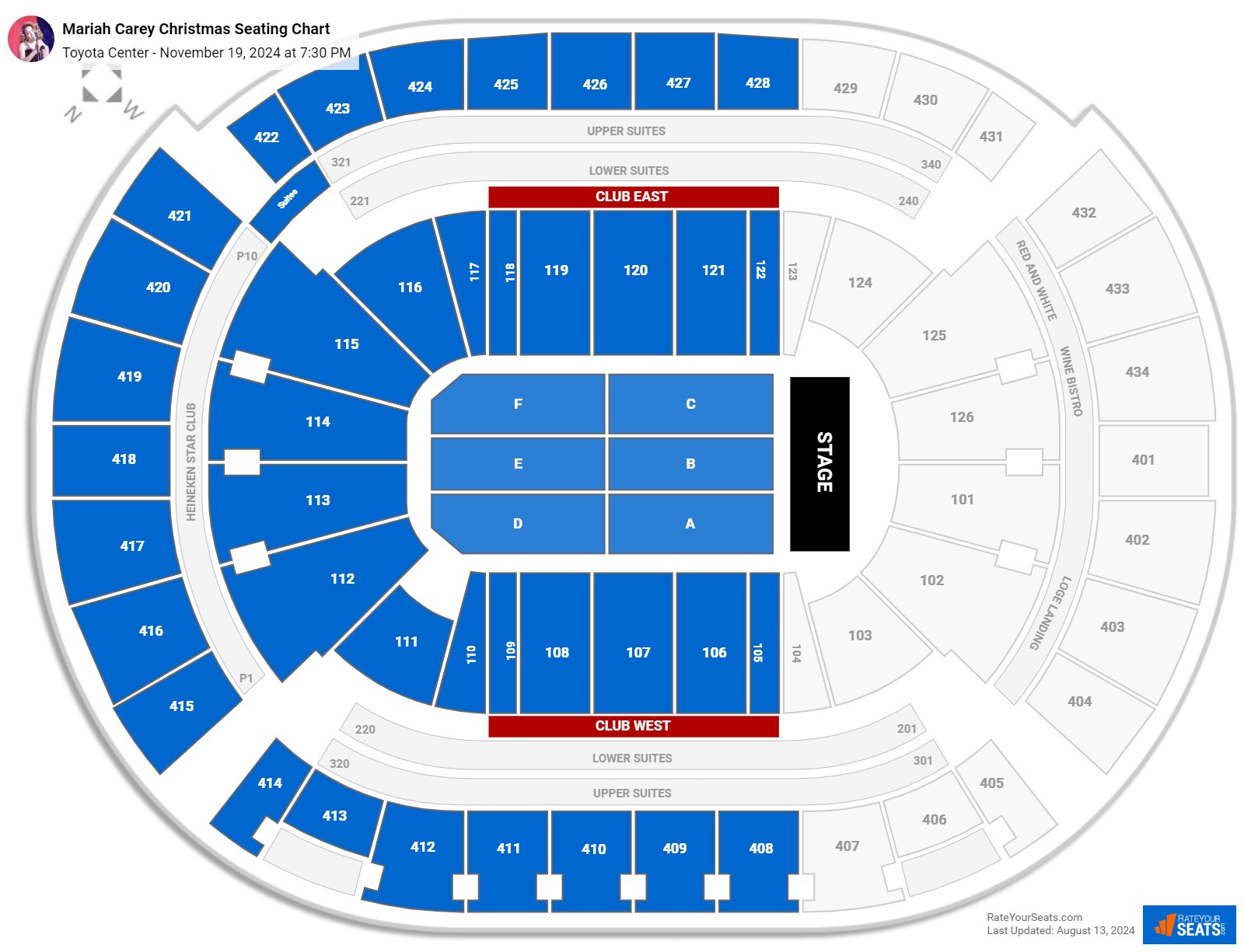Toyota Center Concert Seating Chart - RateYourSeats.com