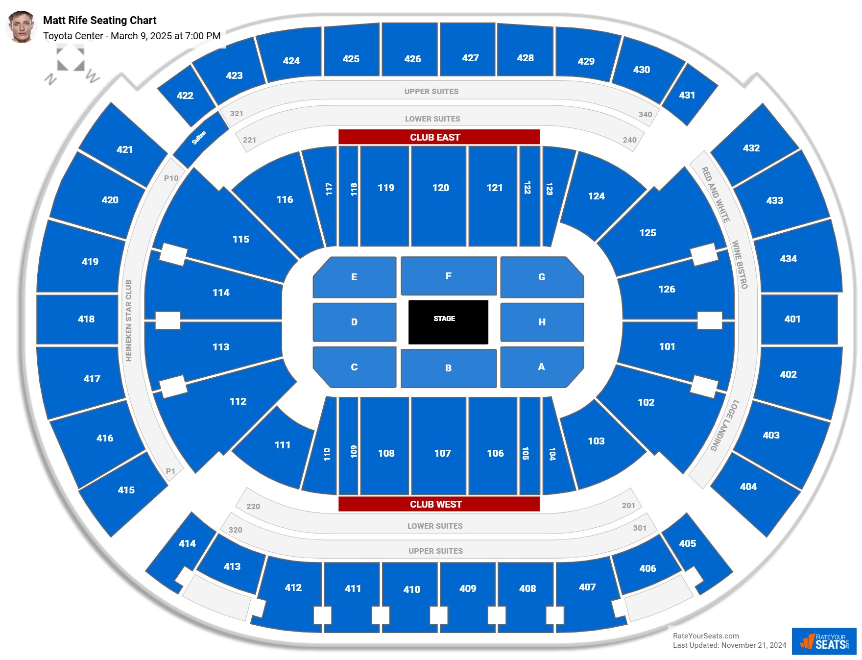 Toyota Center Concert Seating Chart - RateYourSeats.com